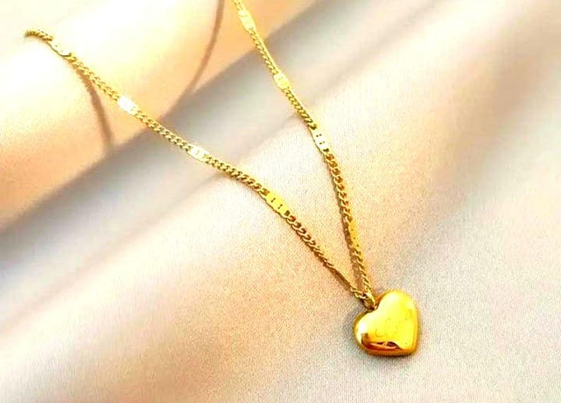Heart Pendant /heart Locket/heart Locket With Chain/simple Necklace ...