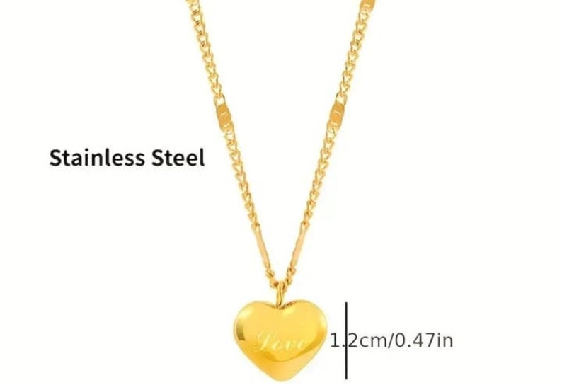 Heart Pendant /heart Locket/heart Locket With Chain/simple Necklace ...