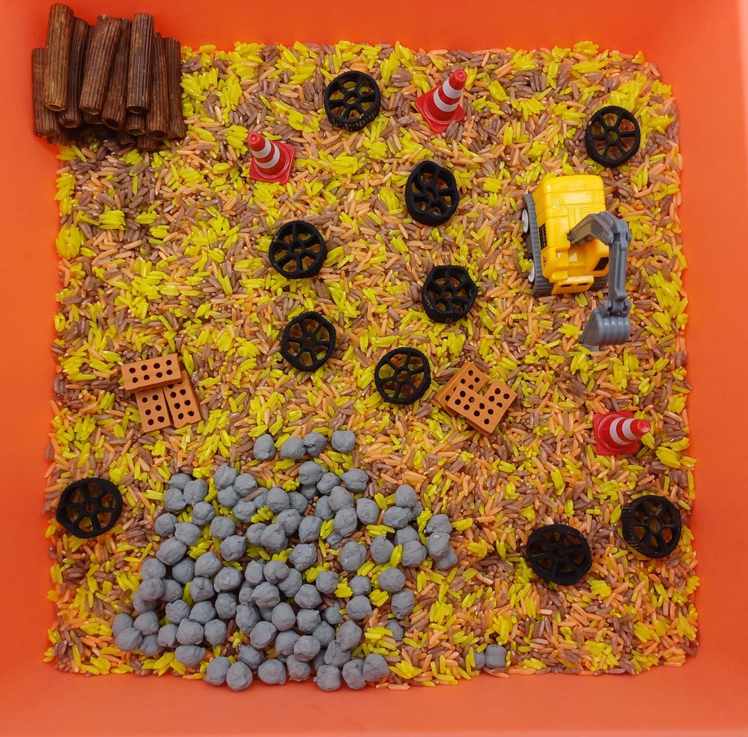 Construction Sensory Tray Filler Pour and Play Tuff Tray Filler Sensory ...