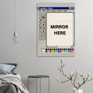 Retro Paint Mirror Frame, 90s Nostalgic Wall Art, Geeky Gamer Room ...