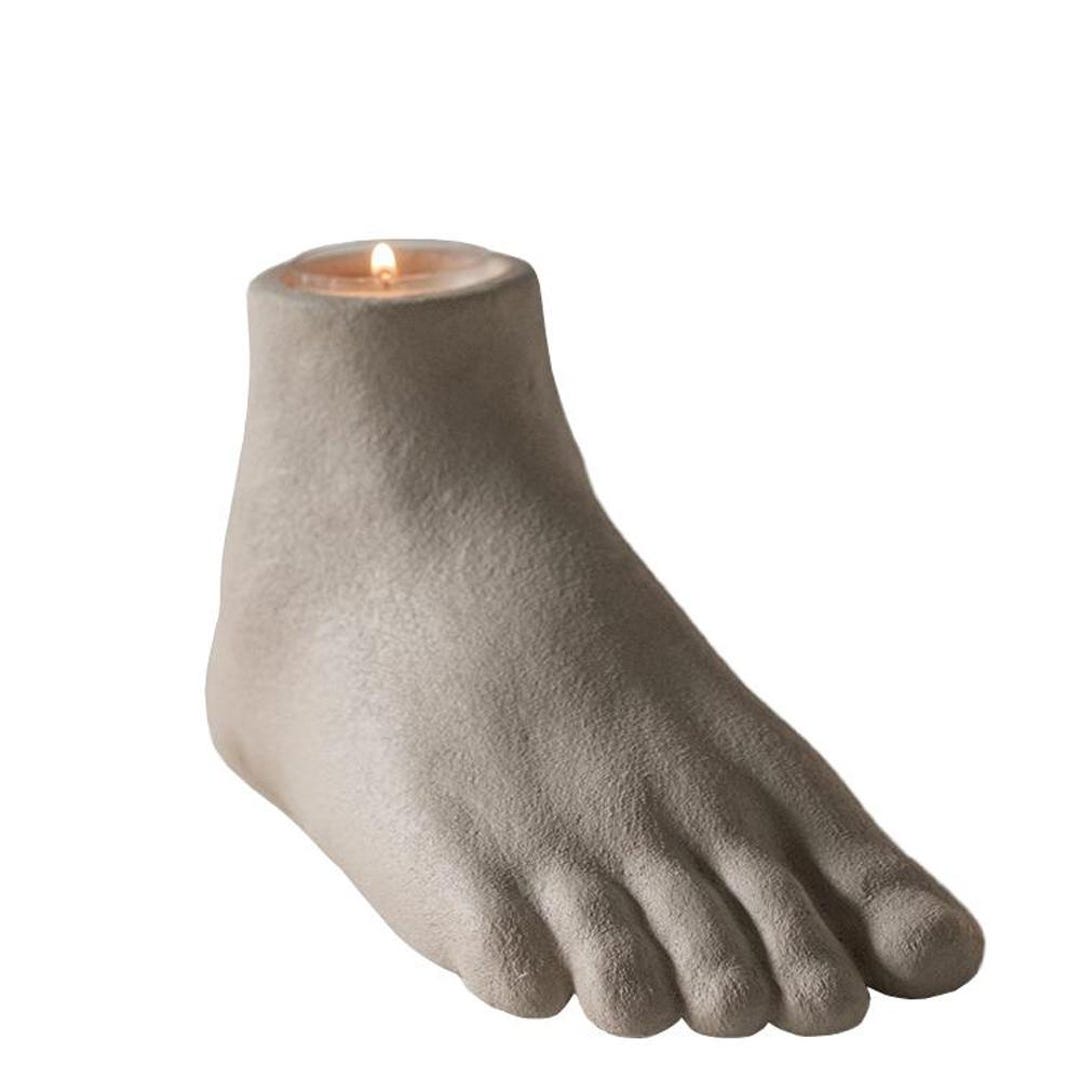 Foot Sculpture Ornament With Tealight Candle Holder - Body Part Art ...