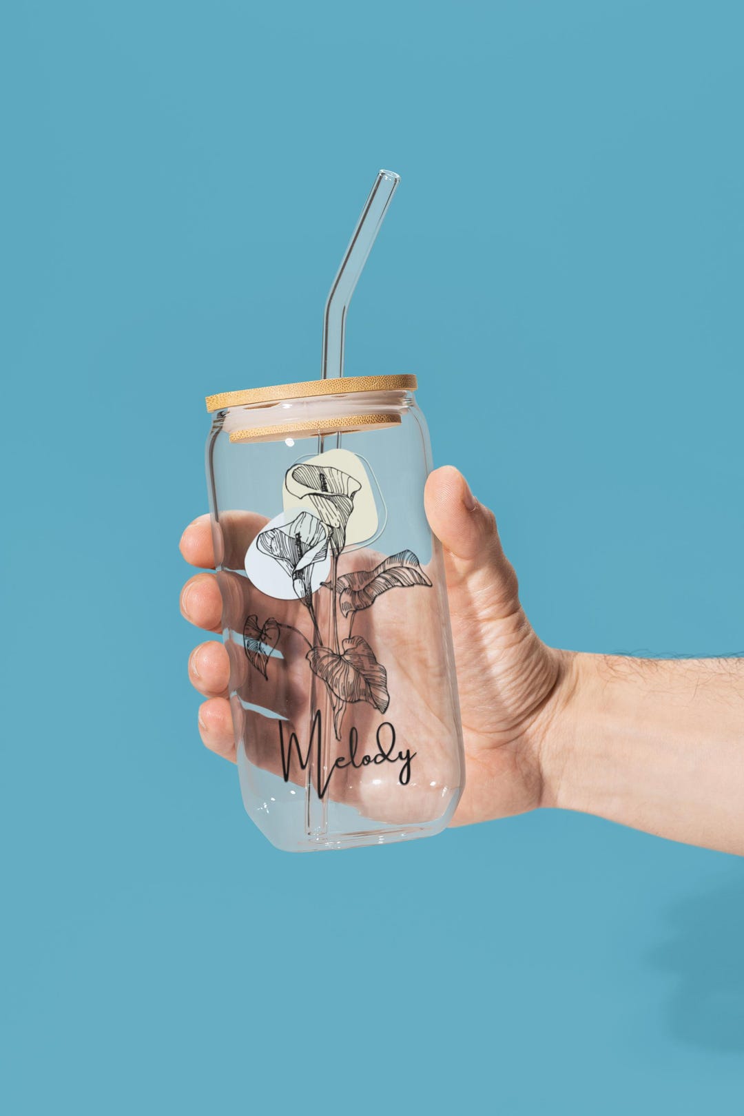 Personalized Sipper Glass, 16oz - Custom Floral Drinkware for Home ...