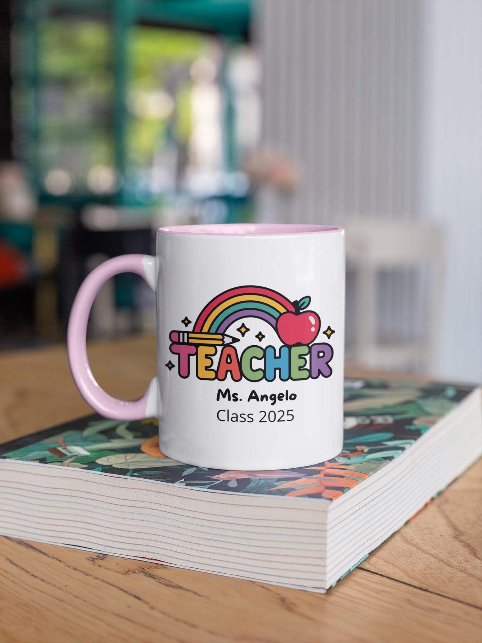 Colorful Teacher Mug - Fun Gift for Educators, Coffee Lovers, Classroom ...