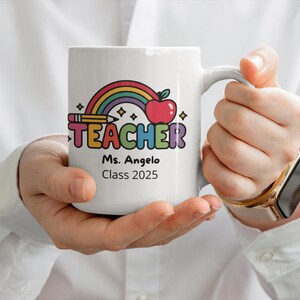 Colorful Teacher Mug - Fun Gift for Educators, Coffee Lovers, Classroom ...