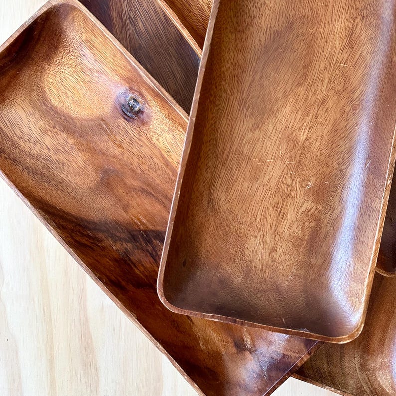 Vintage Teak Rectangular Plates/ Set of 5 - Etsy