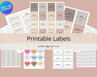 Minimal Printable and Editable Home Labels| Edit in Canva | Labels ...