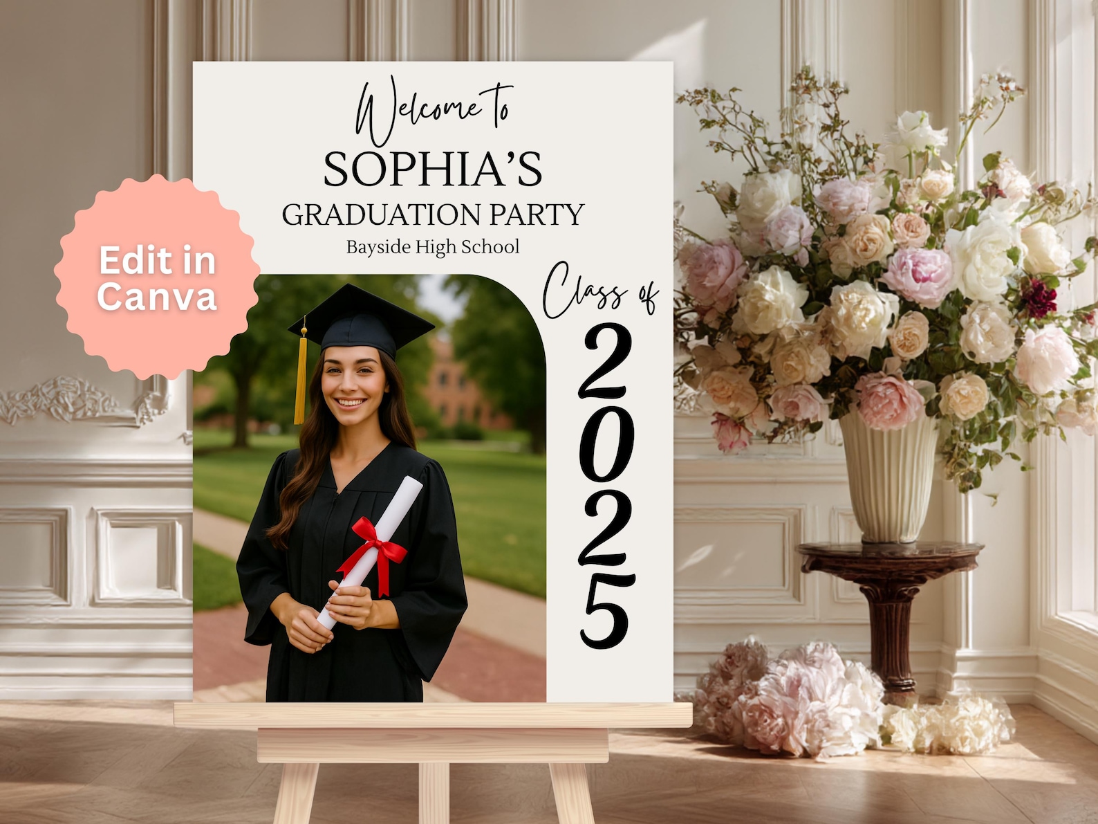 Graduation Party Welcome Sign Canva Template: Class of 2026 (digital ...