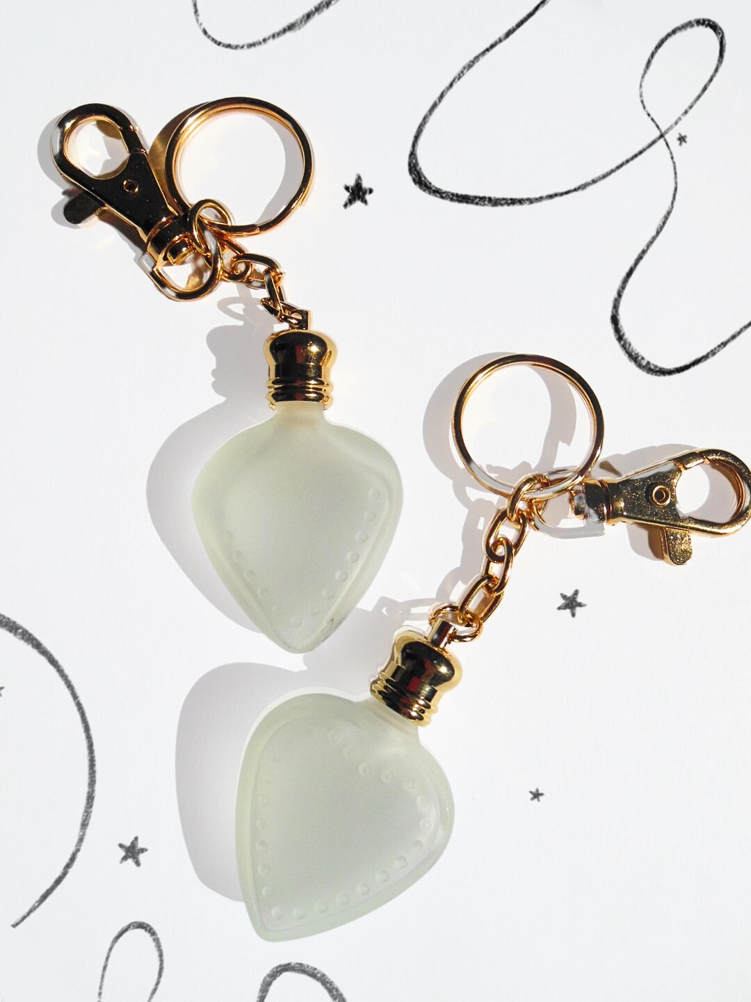 Heart Shaped Perfume Bottle Keychain - Handcrafted Non Toxic Phthalate ...