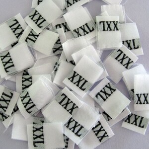 Size XXL (2XL Extra Extra Large) Woven Clothing Size Tags- White - Etsy