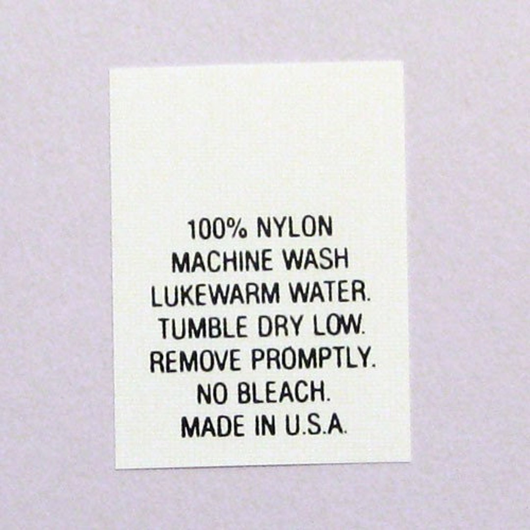 100% Nylon Machine Wash Printed Clothing Care Labels (package of 250 ...