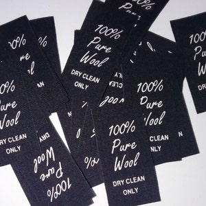 100% Wool Printed Care Labels in Black package of 250 Number 228 - Etsy