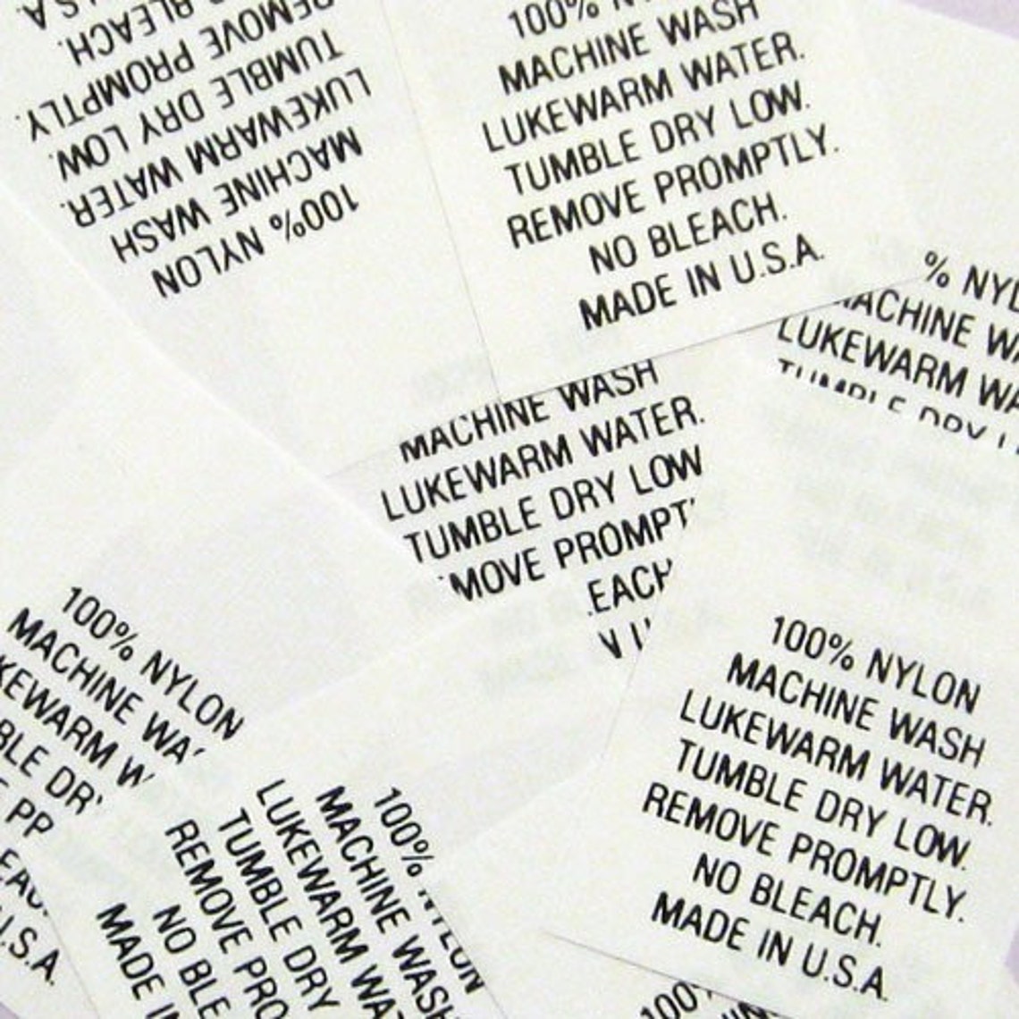 100% Nylon Machine Wash Printed Clothing Care Labels package - Etsy