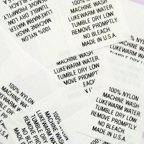 100% Nylon Machine Wash Printed Clothing Care Labels package - Etsy