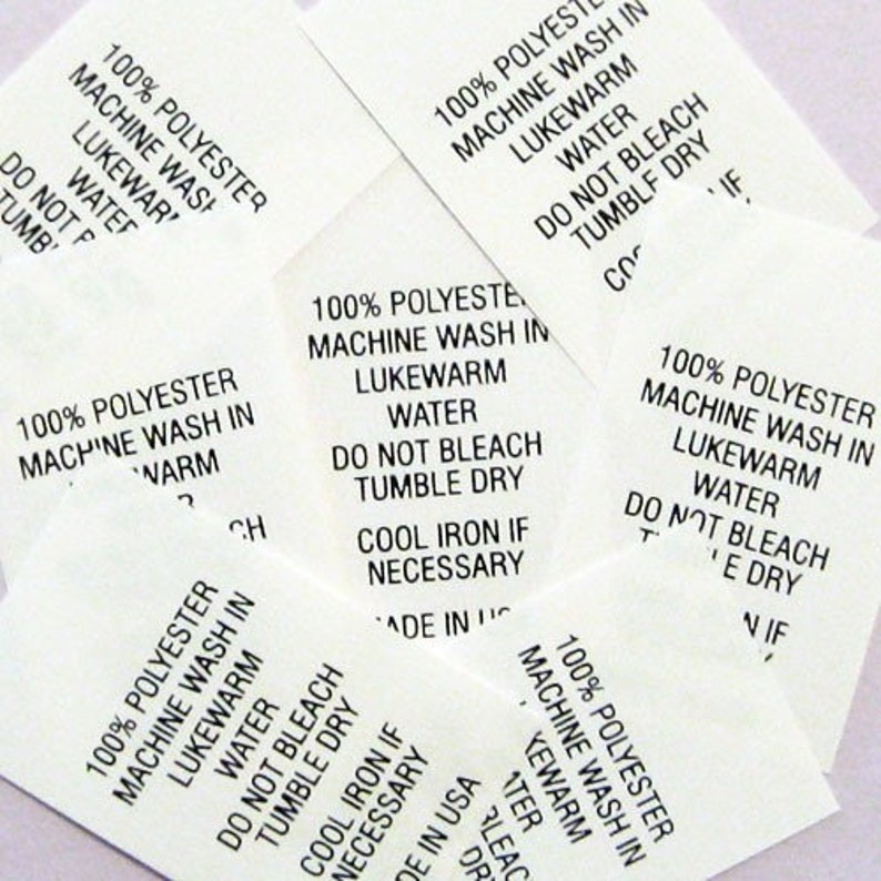 100% Polyester Printed Garment Clothing Care Tags Package of | Etsy