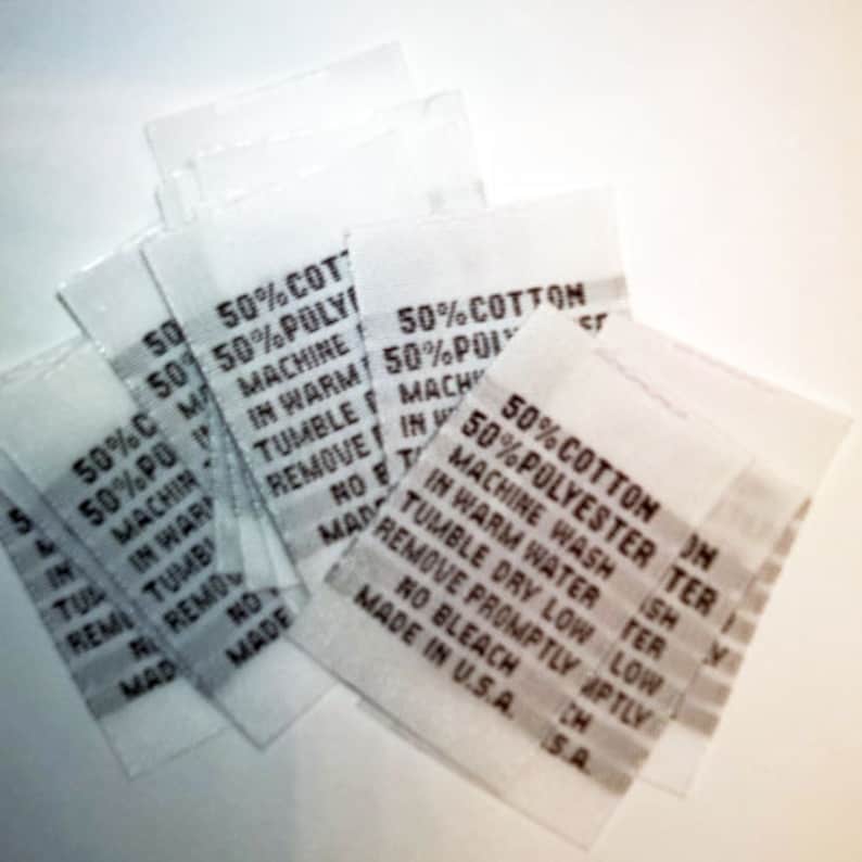 50-50 Polyester Poly Cotton Woven Clothing Care Labels Wash - Etsy