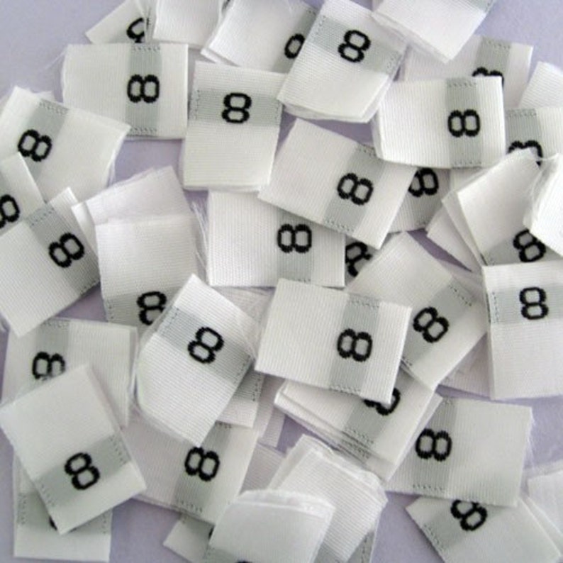 Size 8 eight Woven Clothing Size Tags-white - Etsy