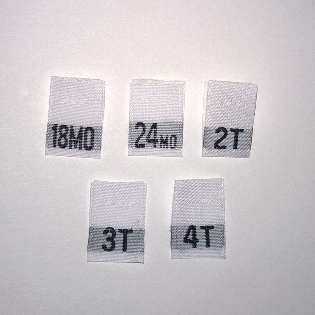 Mixed Toddler Woven Clothing Size Tags Labels - Etsy