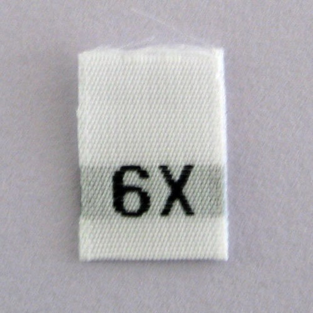Size 6X Woven Clothing Size Tags (package of 1000) - Etsy
