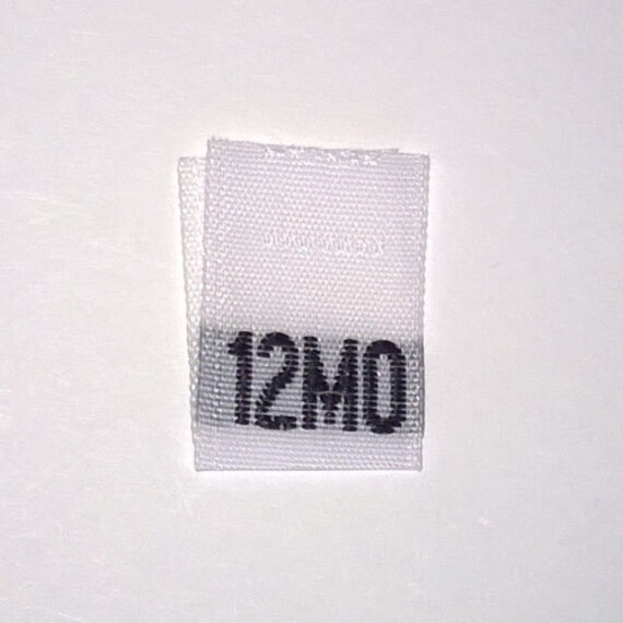 Size 12 Month Twelve Woven Clothing Size Tags White | Etsy