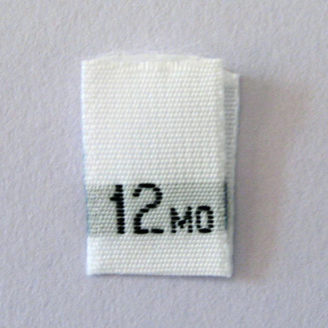 Size 12 Month twelve Woven Clothing Size Tags White - Etsy