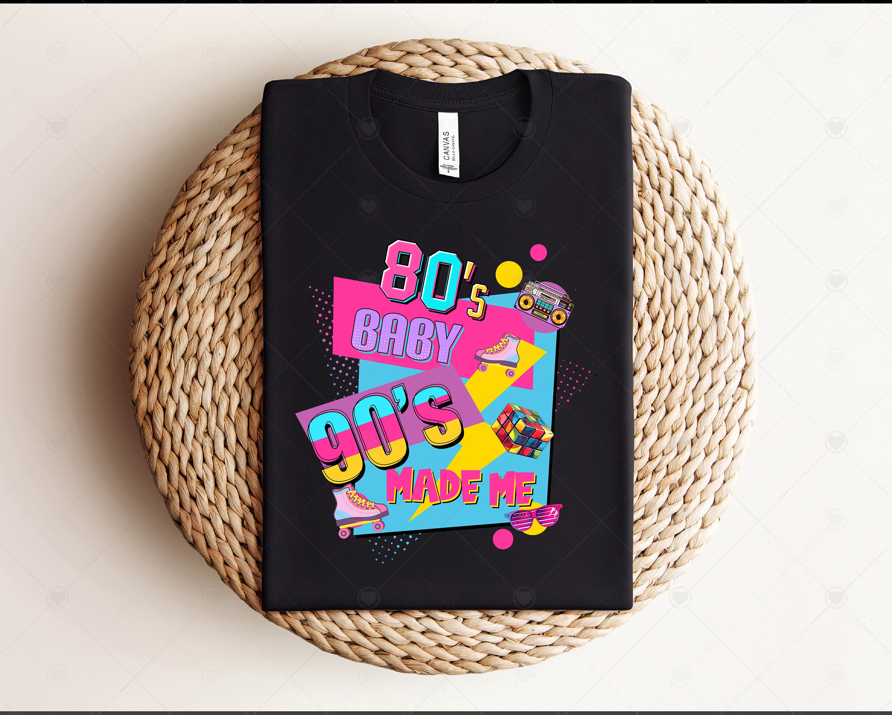 80's Baby 90's Made Me Retro Nostalgic Design Vibrant 80s and 90s Icons ...