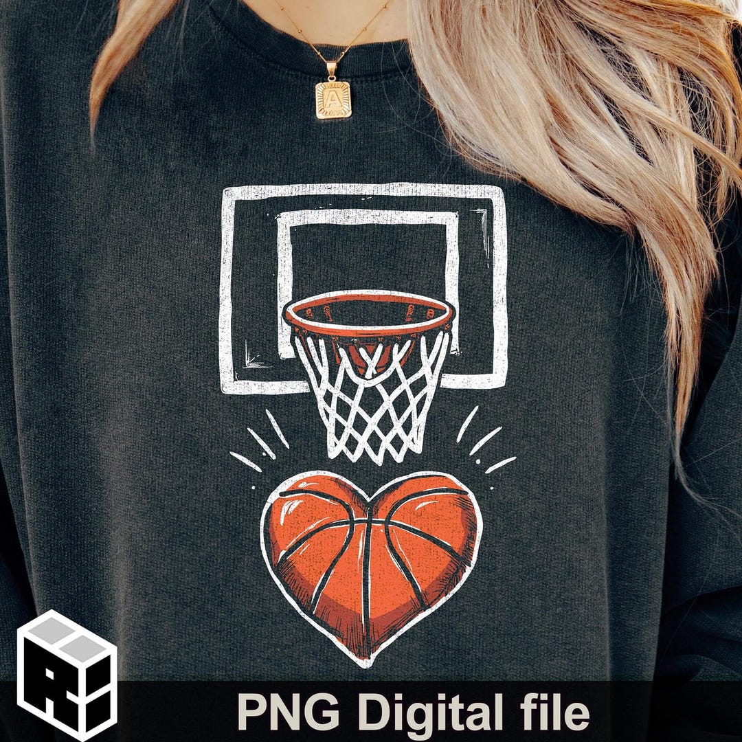 Basketball Heart SVG PNG Digital Download, Funny Sports Valentine's Day ...