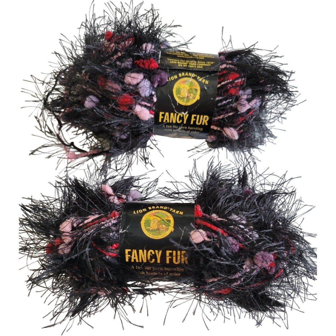 2 Skeins Fancy Fur Lion Brand Eyelash Yarn Mixed Berries - Etsy