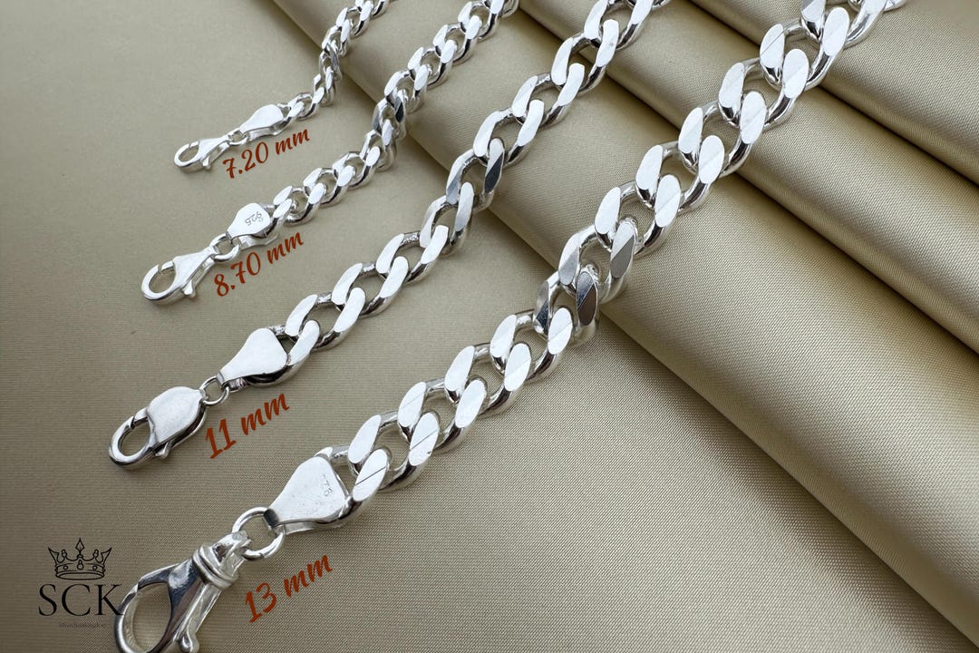 925 Sterling Silver Big Curb Chain, Silver Curb Chain, Heavy Chain ...