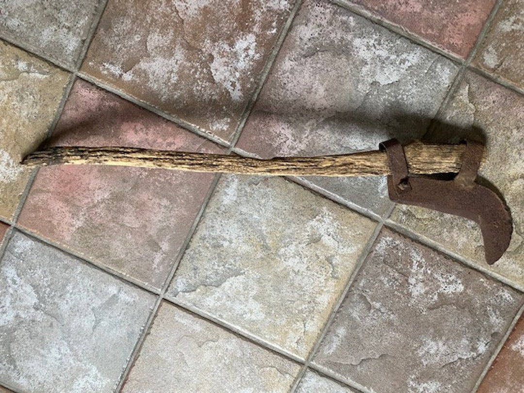 Antique Hand Forged Iron & Wood Scythe, Primitive Harvesting Farm Tool ...