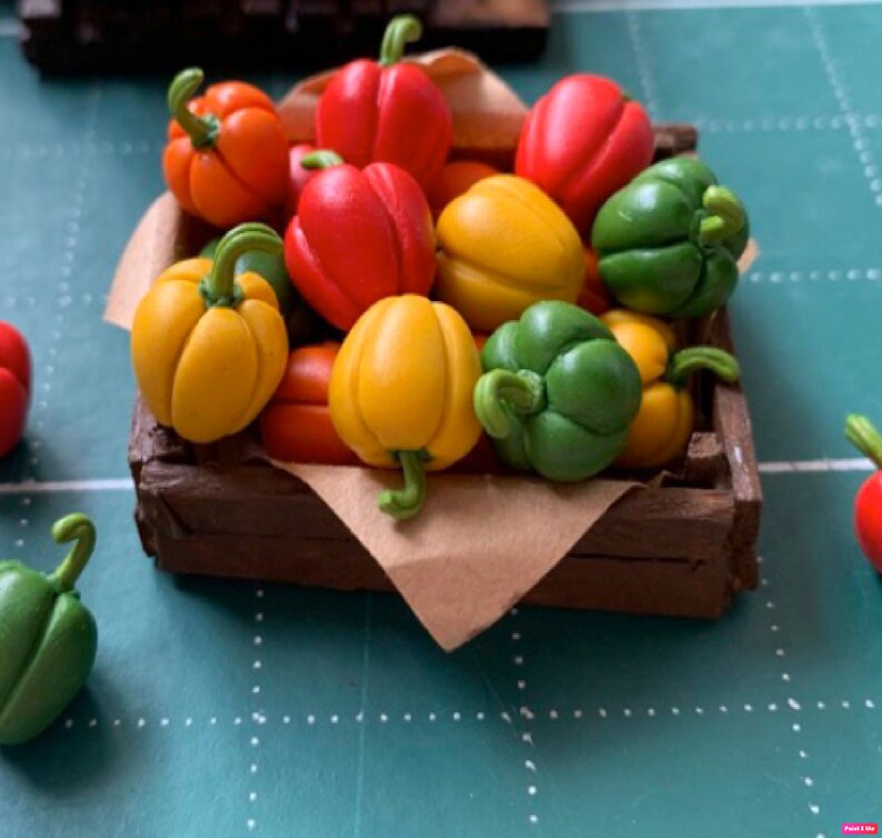 Miniature Chilli Fruits , Miniature Bake, Miniature Dollhouse, Clay ...