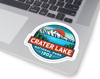 Crater Lake National Park Vinyl Sticker / Illustrated Waterproof ...