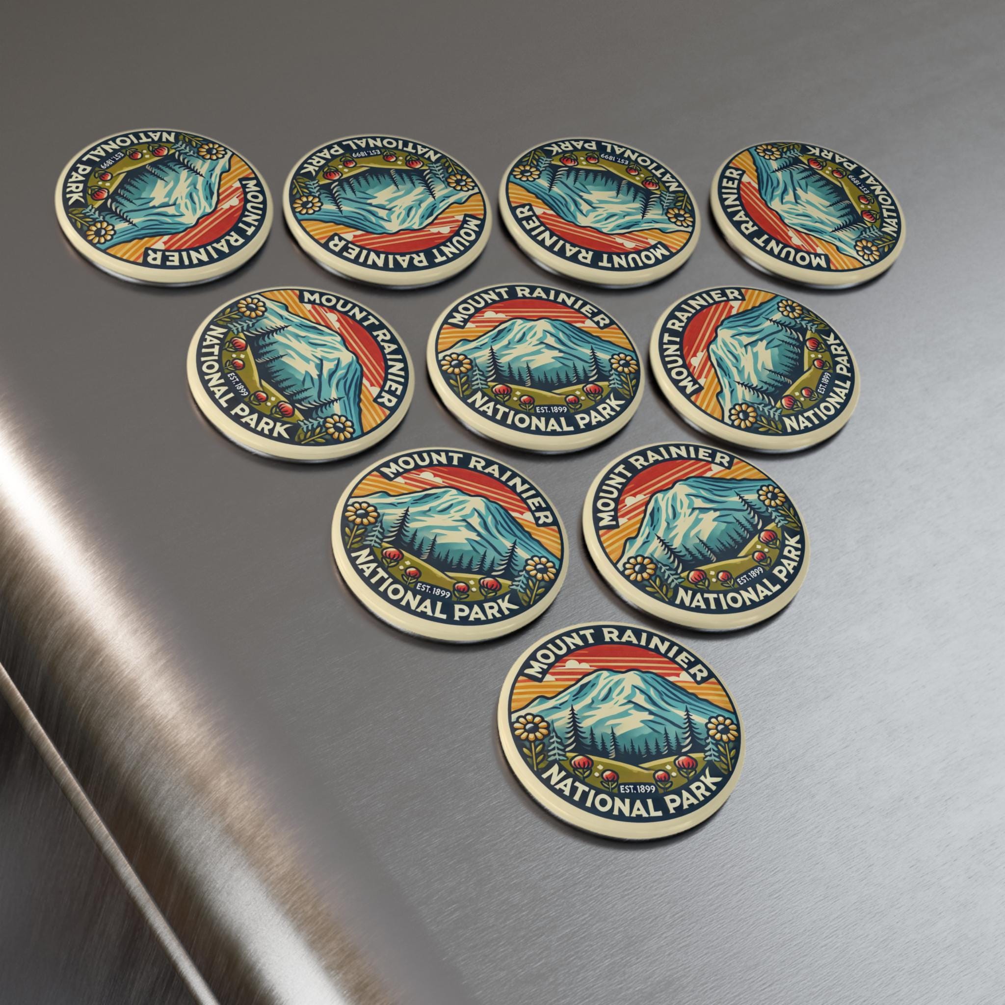 Mount Rainier National Park Fridge Magnet | Vintage, Retro Style ...
