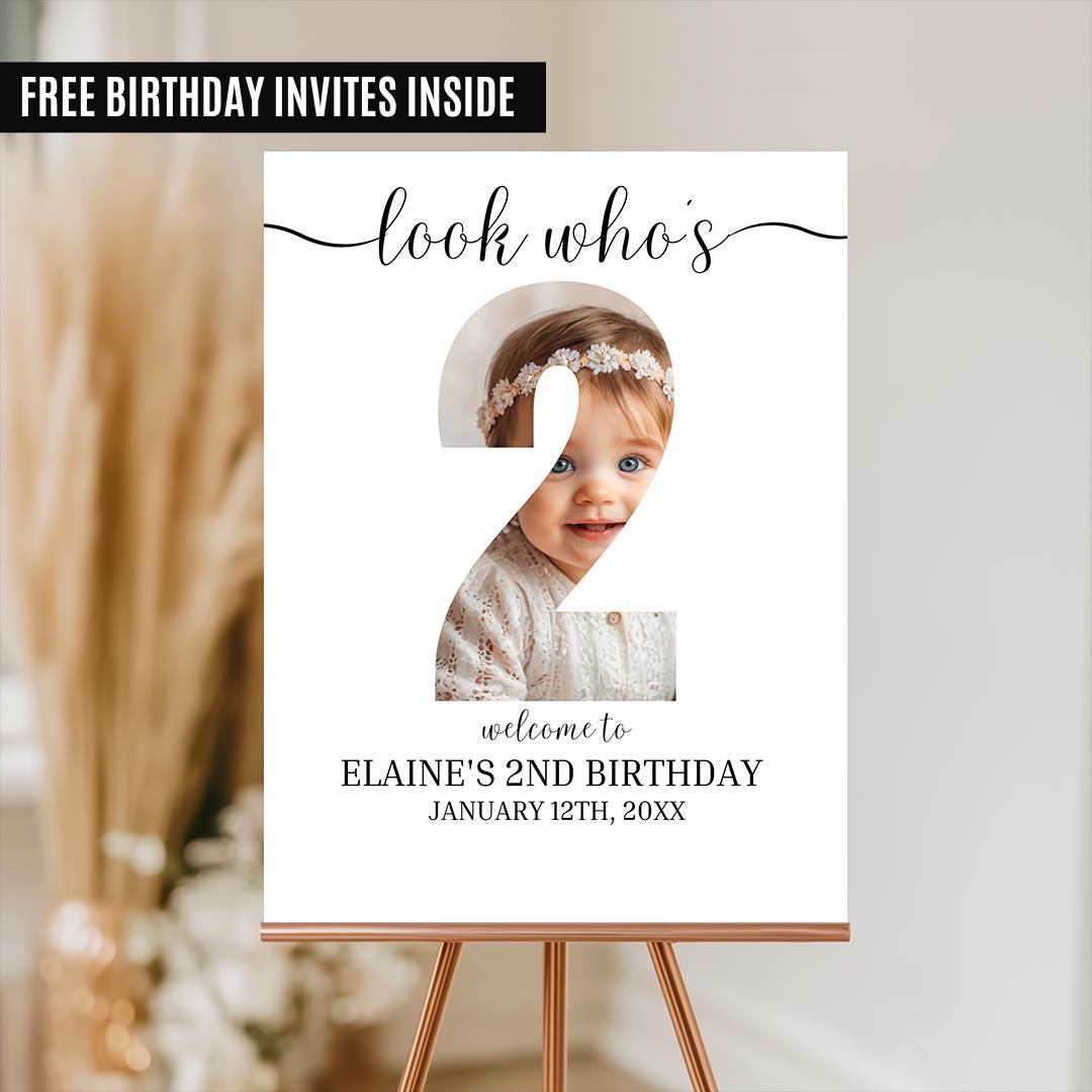 2ND Birthday Party Welcome Sign, Birthday Welcome Sign Photo, Birthday ...