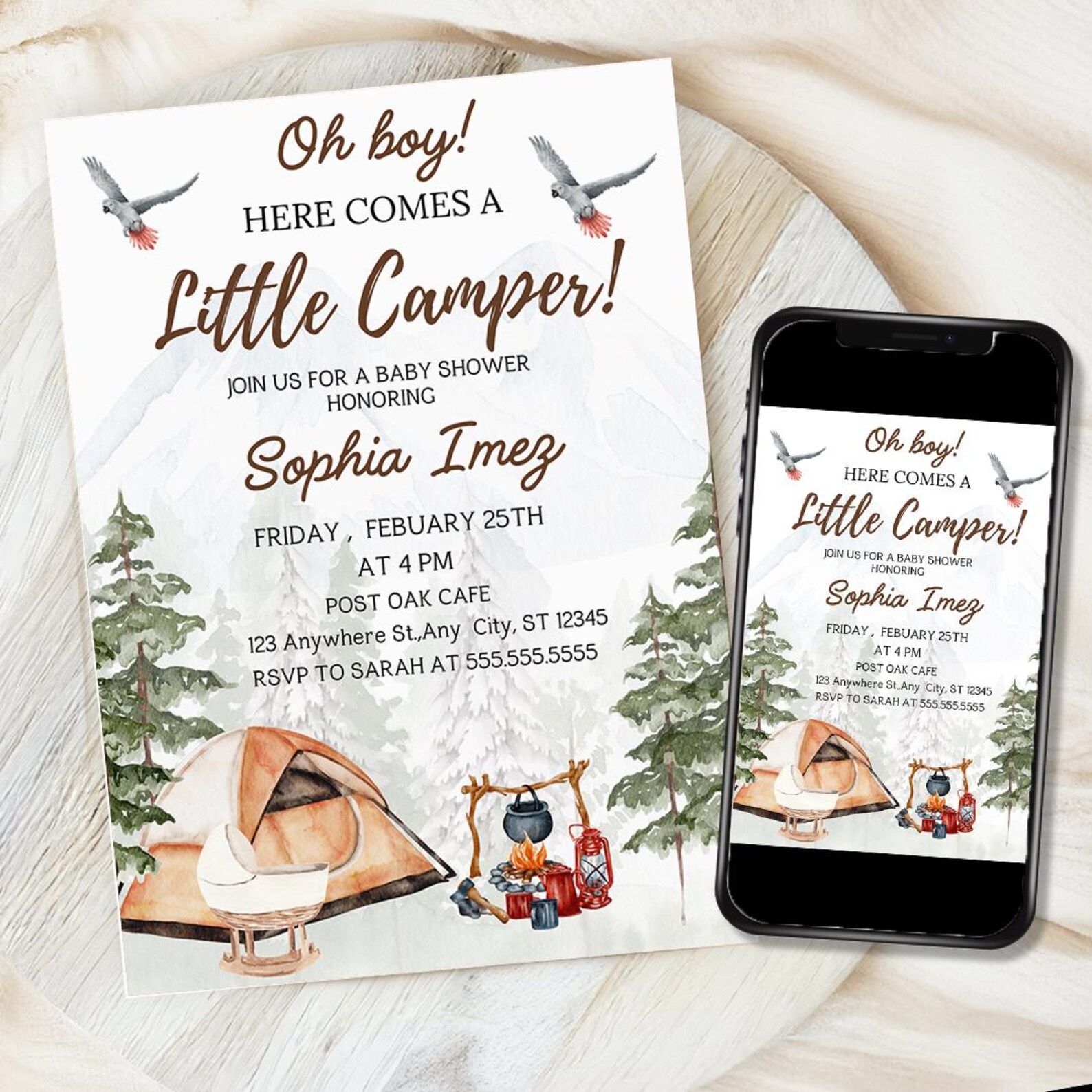 Camping Baby Shower Welcome Sign Template, Little Camper Baby Shower ...