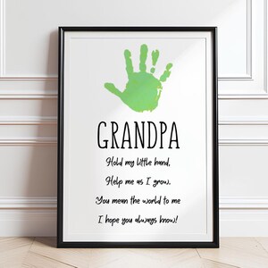Handprint Grandpa Printable, Father's Day Gift, Father's Day Art ...