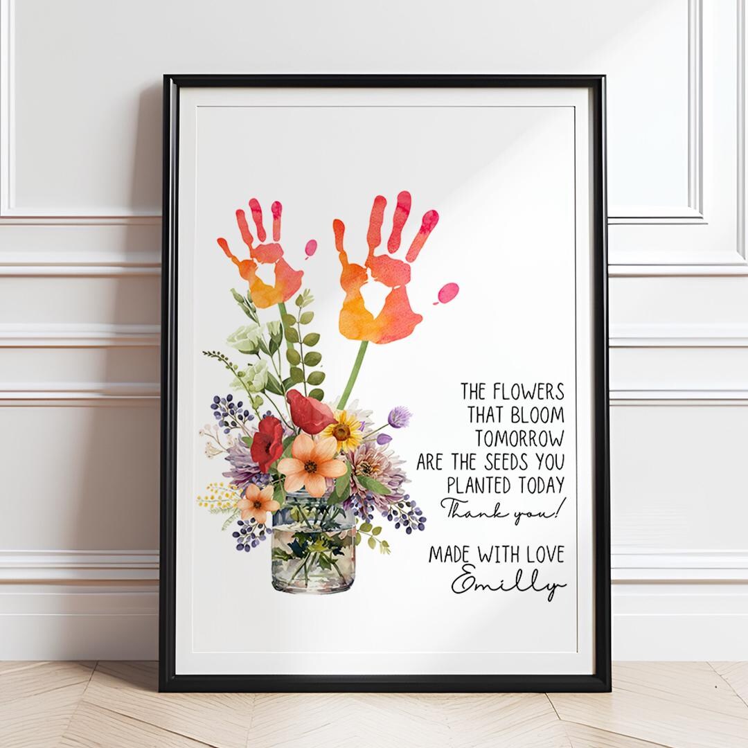 The Flowers That Bloom Tomorrow, Handprint Art Craft, Flowers in Jar ...