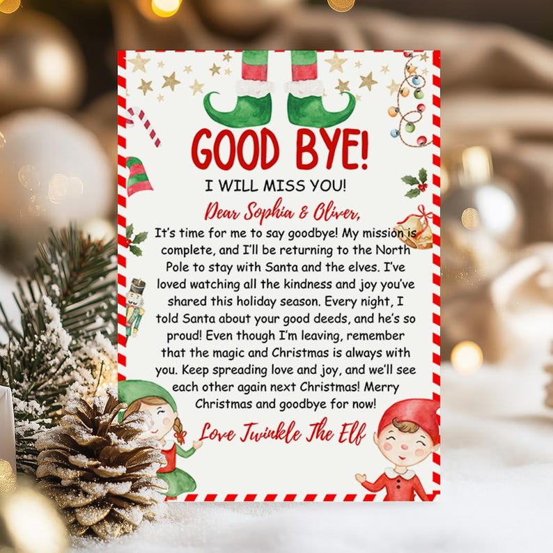 Editable Elf Arrival and Goodbye Letter Set, Elf I M Back Christmas Elf ...