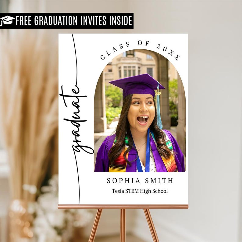 Graduation Party Welcome Sign Template, Modern Minimalist Graduate ...