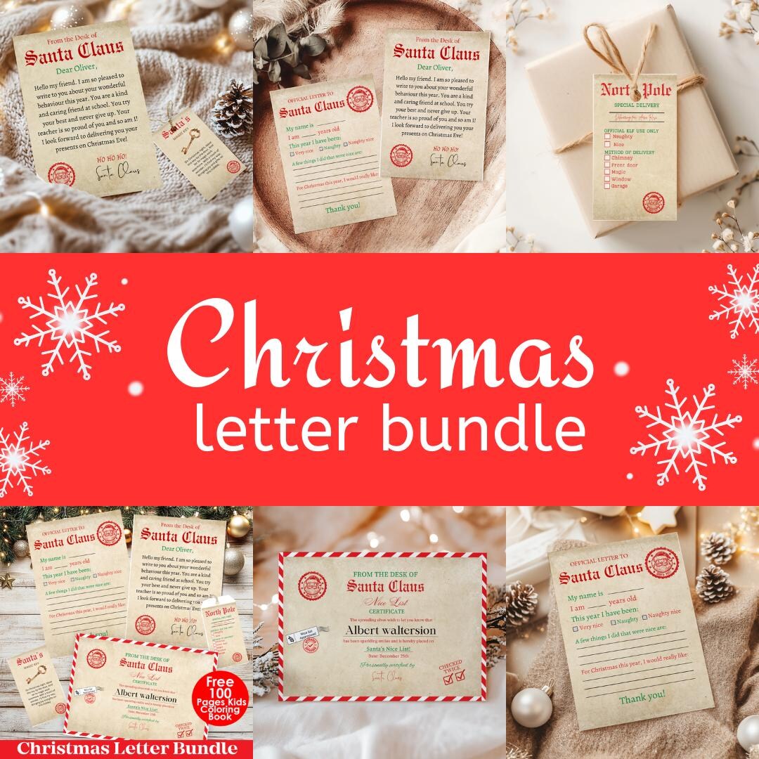 EDITABLE Christmas Letter Bundle Kit Letter From Santa Nice List ...
