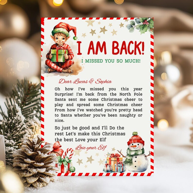 Elf Arrival Letter and Departure Letter Printable, Hello and Goodbye ...