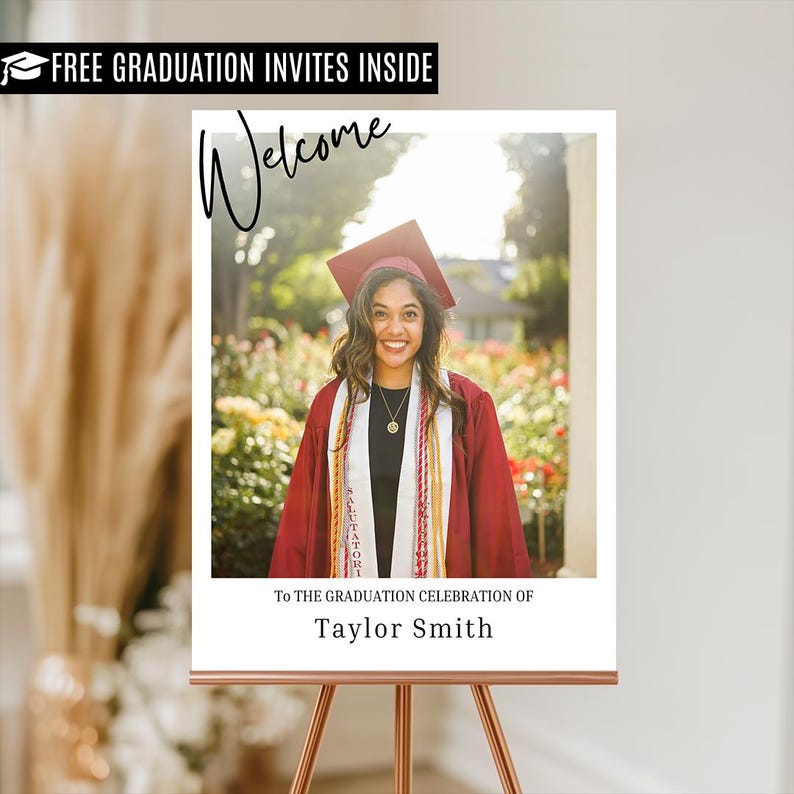 Graduation Party Welcome Sign Template, Photo Graduation Welcome Poster ...
