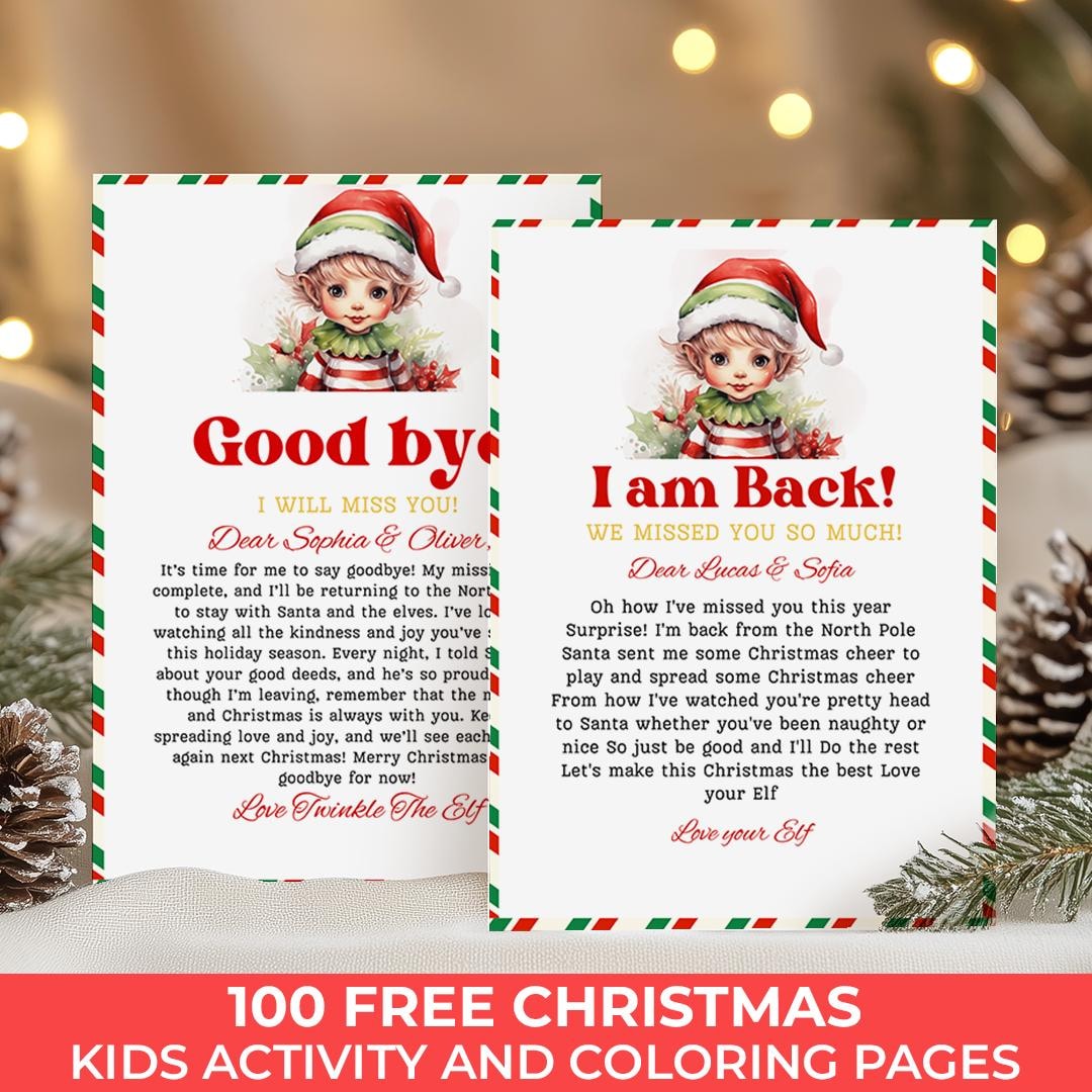 Editable Elf I Am Back Letter Good Bye Bundle, Elf I'm Back Letter From ...