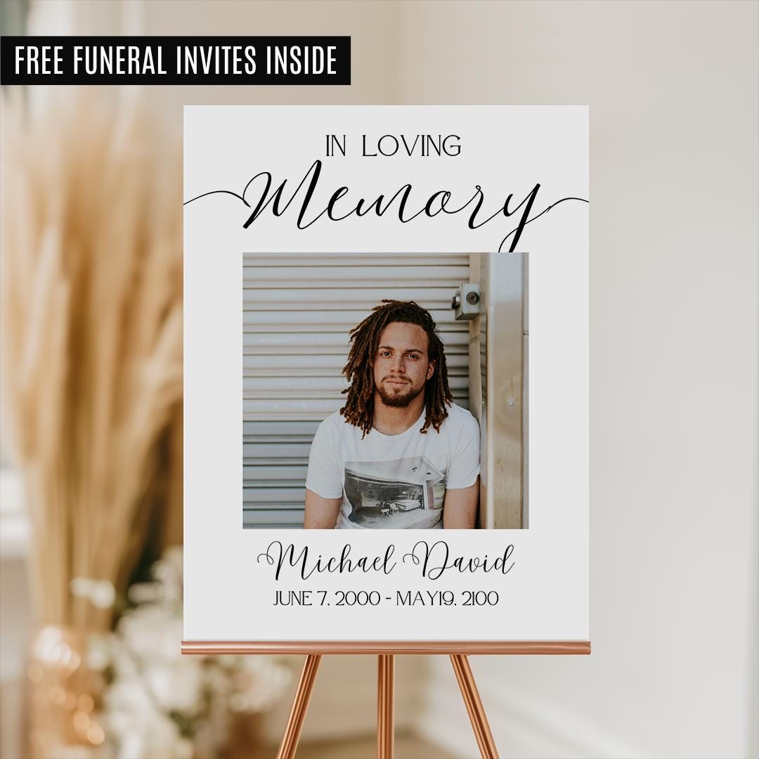 Printed Funeral Welcome Sign, Celebration of Life Sign on Foam Board ...