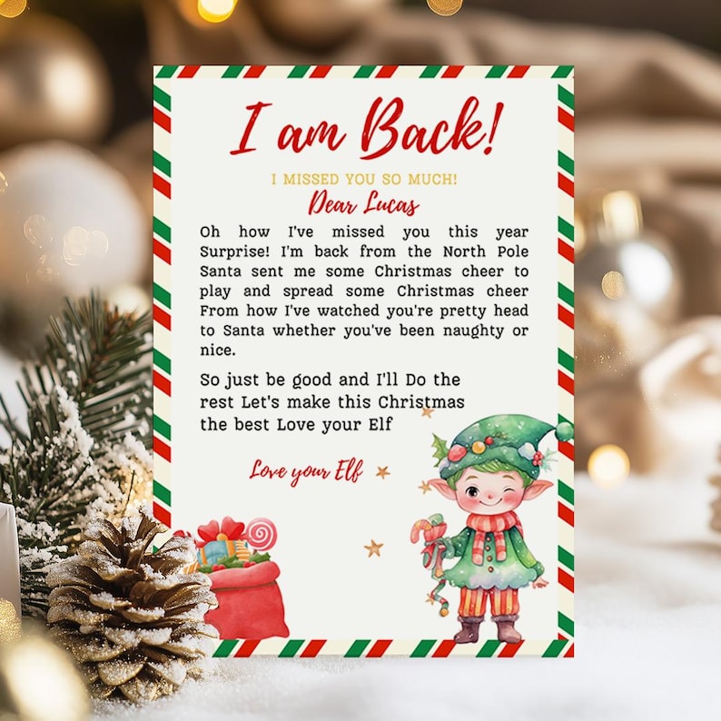 Editable Elf Arrival Letter From Santa, Elf Arrival Letter, First Time ...