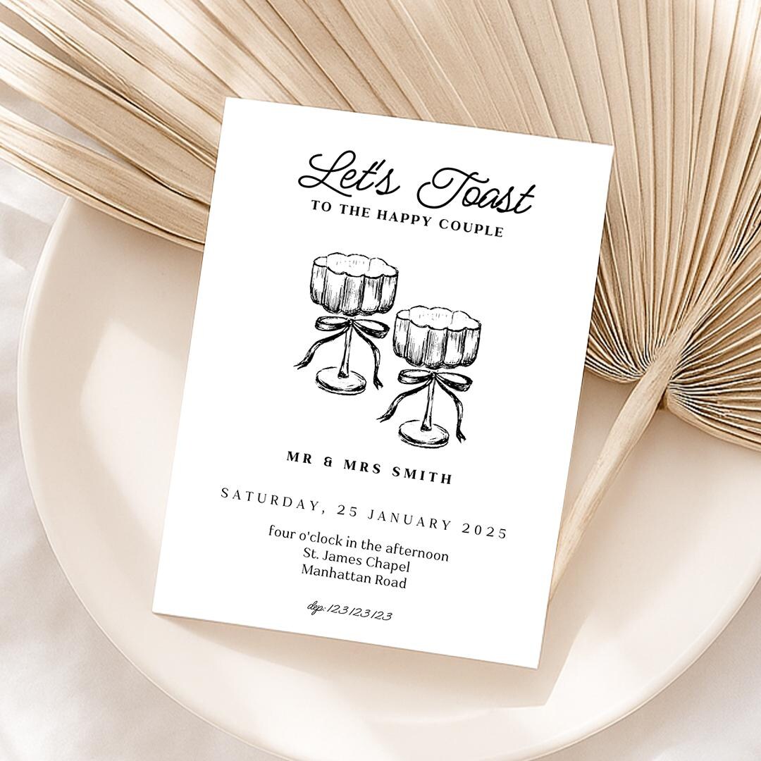 Engagement Party Invite Champagne, Engagement Party Invitation Hand ...
