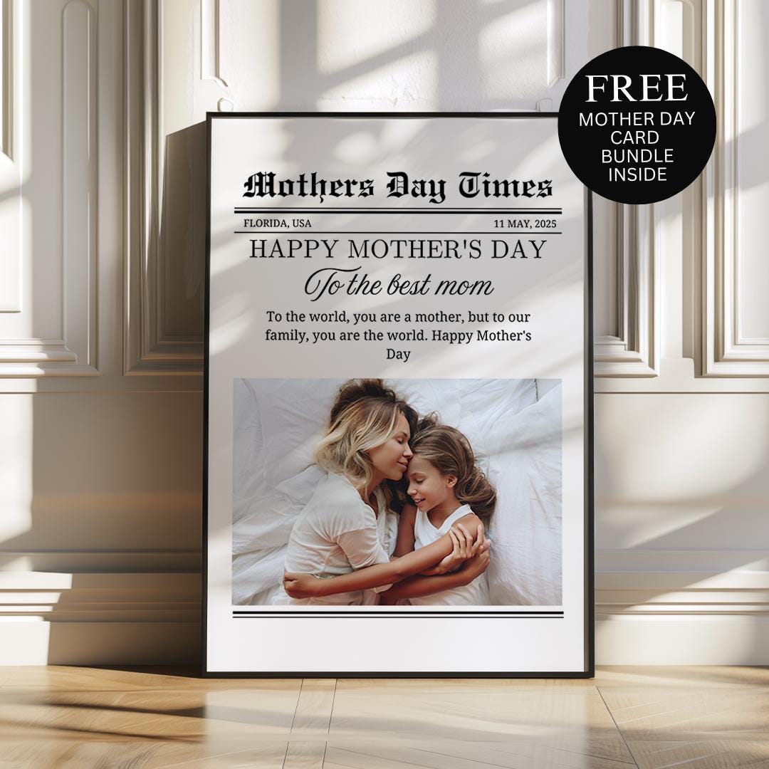 Mothers Day Newspaper Template Editable Canva Newspaper Mothers Day ...