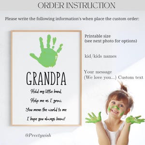 Handprint Grandpa Printable, Father's Day Gift, Father's Day Art ...