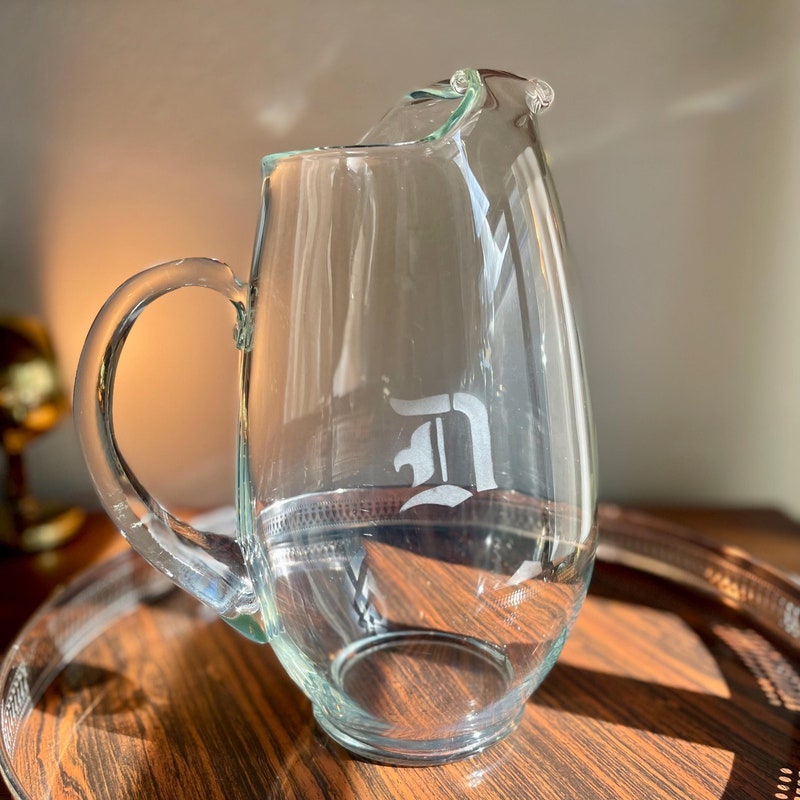 Retro Glass Pitcher - Etsy