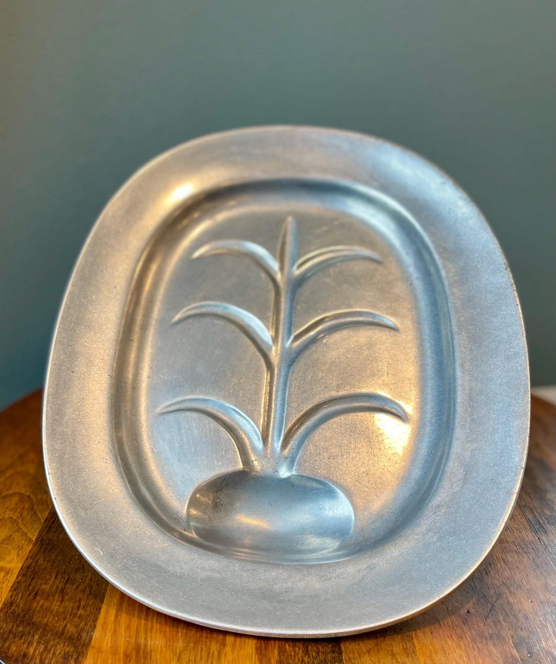 Vintage Pewter Footed Well & Tree Serving Platter Dinnerware Wilton ...