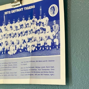Vintage 1972 Detroit Tigers Team Photo – MLB Baseball Memorabilia – Al ...
